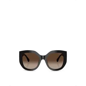 Chanel Butterfly-frame Acetate Sunglasses - Black