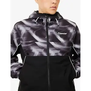 Trapstar Hyperdrive Logo-patch Shell Windbreaker Jacket - Black Black