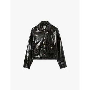 Claudie Pierlot Collared Relaxed-fit Leather Jacket