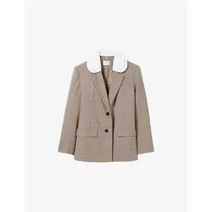 Claudie Pierlot Checked Wool-blend Blazer