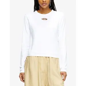 DIESEL® Cotton-jersey Top With Brand Embellishment - 100