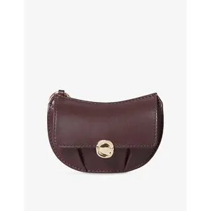 Claudie Pierlot Logo-embossed Leather Coin Purse - Burgundy