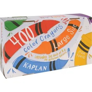 KAPLAN EARLY LEARNING COMPANY Large Crayons Class Pack400 Per Box - Multicolor