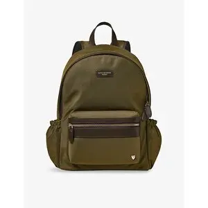 ASPINAL OF LONDON Logo-embellished Woven Backpack - Khaki
