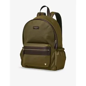 ASPINAL OF LONDON Logo-embellished Woven Backpack - Khaki