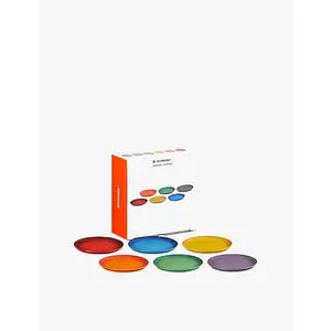LE CREUSET Stoneware Coupe Side Plates Set Of Six Worth £126 - Rainbow