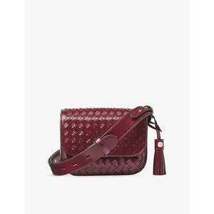 ASPINAL OF LONDON Ella Woven Leather Cross-body Bag - Burgundy