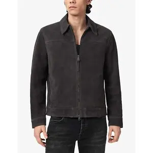 ALLSAINTS Rhone Collared Suede Jacket - Anthracite Gre