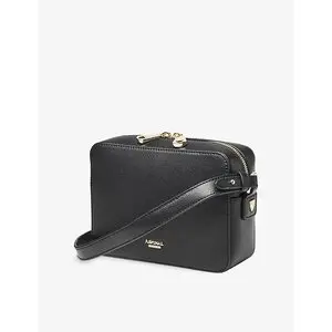 ASPINAL OF LONDON Leather Camera Bag With Logo Plaque - Black