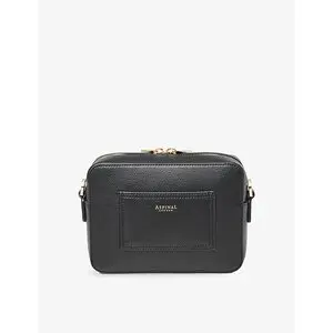 ASPINAL OF LONDON Leather Camera Bag With Logo Plaque - Black
