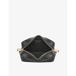 ASPINAL OF LONDON Leather Camera Bag With Logo Plaque - Black