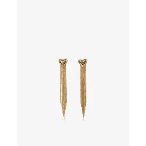 Claudie Pierlot Heart Chain Drop Earrings - Metalliques