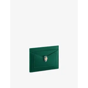BVLGARI Serpenti Forever Leather Card Holder - Green