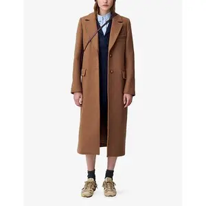 Claudie Pierlot Long Single-breasted Wool-blend Coat