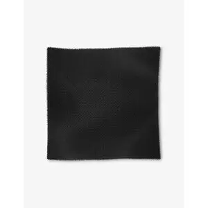 Cartier C De Wool And Silk-blend Shawl - Black