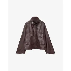 ALLSAINTS Clay Funnel-neck Leather Jacket