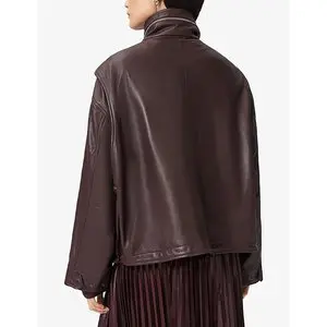 ALLSAINTS Clay Funnel-neck Leather Jacket