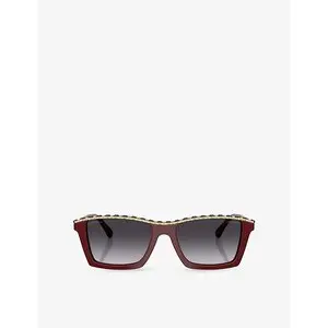 Chanel Rectangle Frame Sunglasses - Red