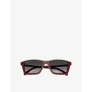 Chanel Rectangle Frame Sunglasses - Red