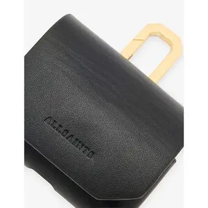 ALLSAINTS Logo-debossed Leather Airpod Case - Black