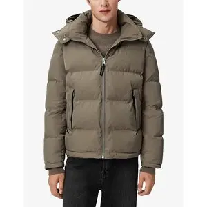 ALLSAINTS Marlo Hooded Woven Puffer - Gull Brown