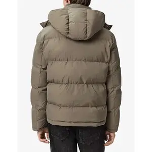 ALLSAINTS Marlo Hooded Woven Puffer - Gull Brown