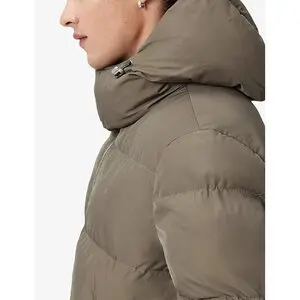 ALLSAINTS Marlo Hooded Woven Puffer - Gull Brown
