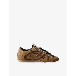 Claudie Pierlot Contrast-stitch Suede Trainers - Brown