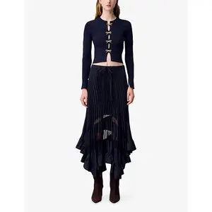 Claudie Pierlot Pleated Elasticated-waist Midi Skirt