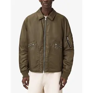 ALLSAINTS Fallon Oversized Shell Bomber Jacket - Khaki Brown