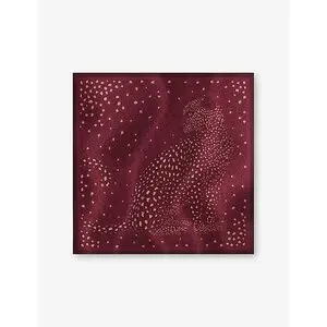 CARTIER Panthère Dots Printed Silk-twill Scarf - Grape
