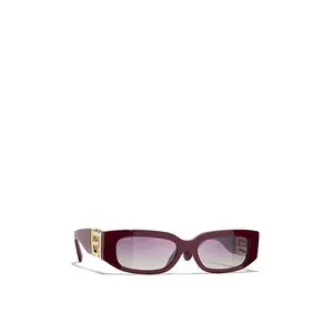 Chanel Ch5544 Rectangle Sunglasses - Red