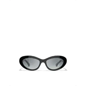 Chanel Acetate Cat-eye Sunglasses - Black