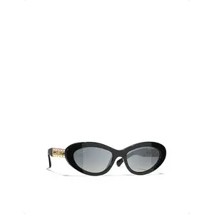 Chanel Acetate Cat-eye Sunglasses - Black