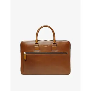 ASPINAL OF LONDON Connaught Folio Leather Briefcase - English Tan