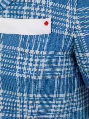 Kiton Check-pattern Pockets Blazer - Blue