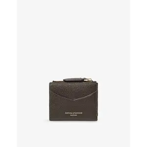 ASPINAL OF LONDON Hudson Multi-use Pebbled-leather Card Holder - Darkbrown