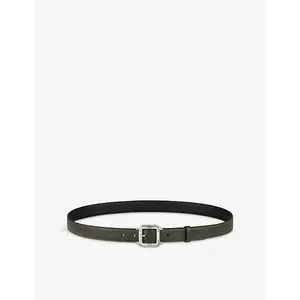 CARTIER Santos De Leather Belt - Black And Green Tea