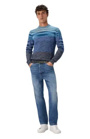 Missoni Crew Neck Slub Knit Sweater - Blue