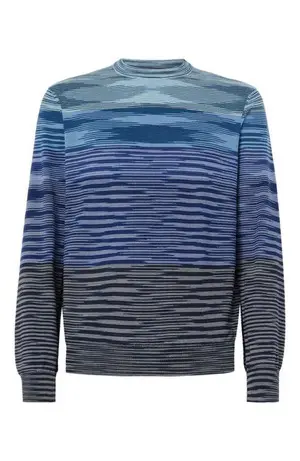 Missoni Crew Neck Slub Knit Sweater - Blue