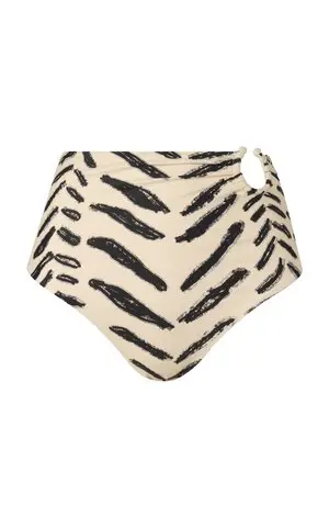 Johanna Ortiz Printed High-rise Bikini Bottom - Ivory