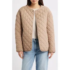 THREAD & SUPPLY Quilted Puffer Jacket - Taupe