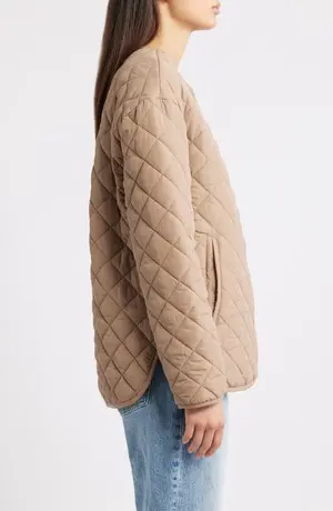 THREAD & SUPPLY Quilted Puffer Jacket - Taupe
