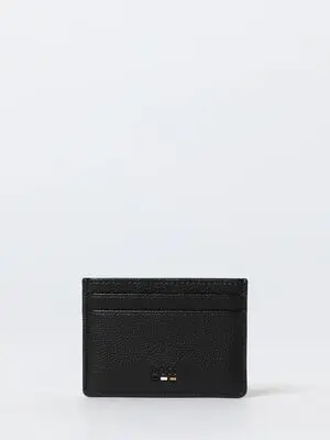 BOSS Flat Grained Faux Leather Card Holder With 5 Slots - Black