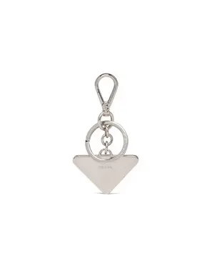 Prada Saffiano Leather And Metal Keychain