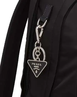 Prada Saffiano Leather And Metal Keychain