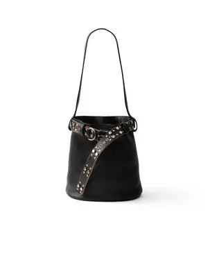 Prada Studded Belt Leather Bucket Bag