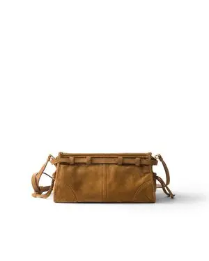 Prada Small Suede Shoulder Bag - Cinnamon