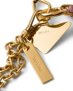 Prada Saffiano Leather Card Holder With Shoulder Strap