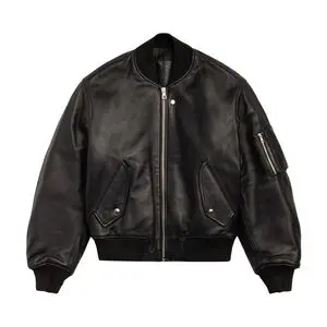 StÜssy Leather Built Bomber - Black